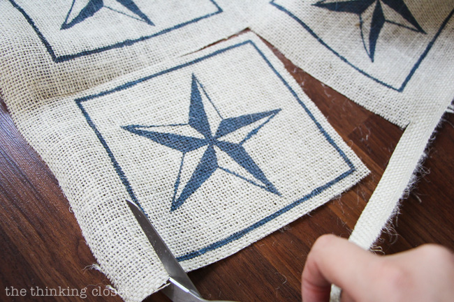 Nautical Star Burlap Banner: Stencil Material Tutorial - the thinking ...